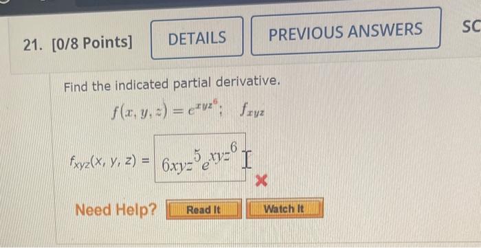 Solved Find the indicated partial derivative. | Chegg.com