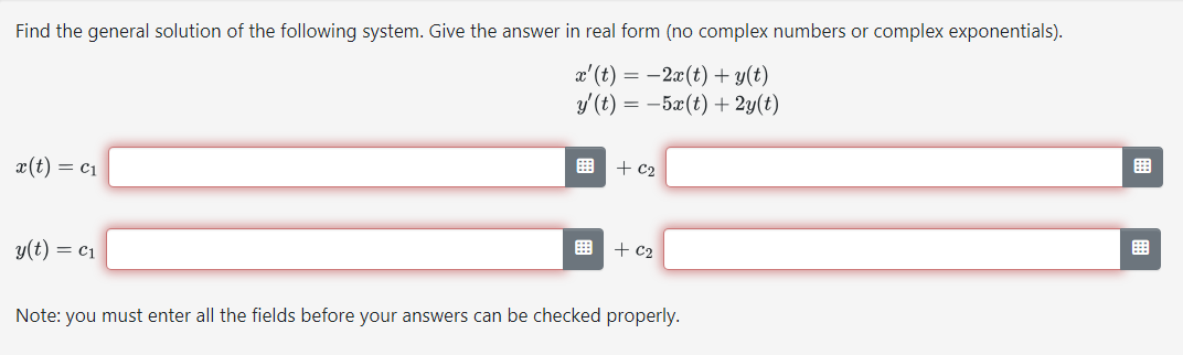 Solved Find the general solution of the following system. | Chegg.com