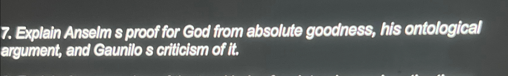 Solved Explain Anselm s proof for Cod from absolute | Chegg.com
