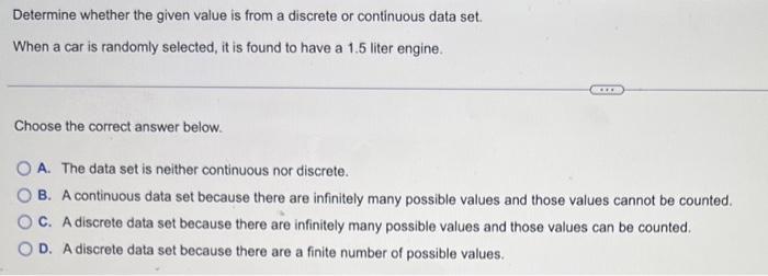 Solved Determine Whether The Given Value Is From A Discrete 1745