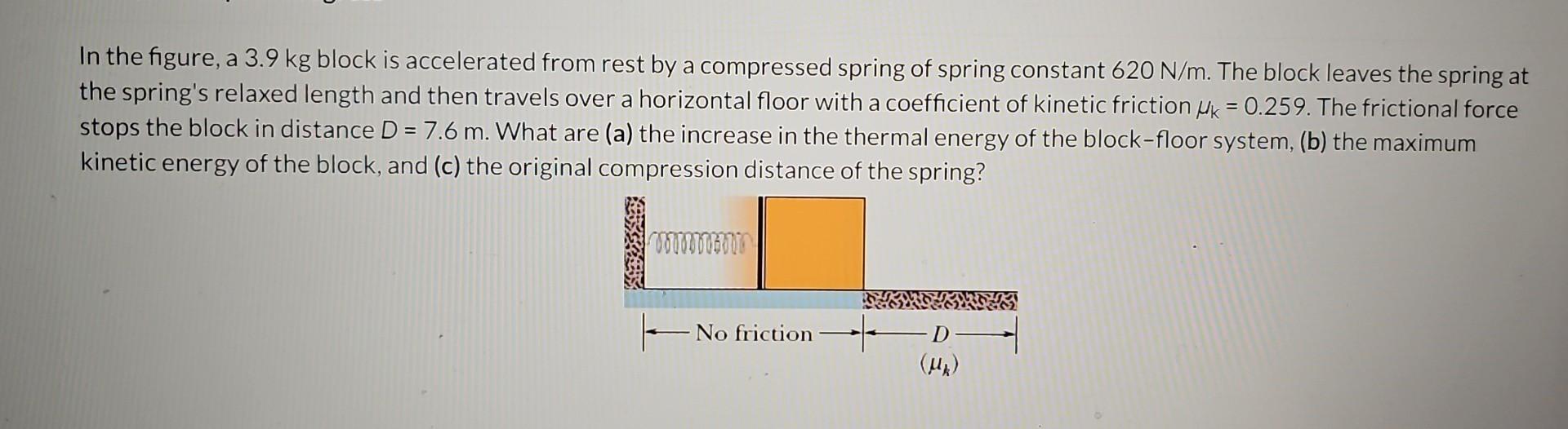 Solved In the figure, a 3.9 kg block is accelerated from | Chegg.com