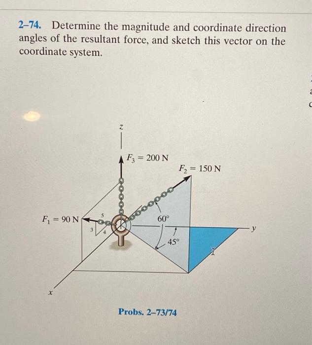 Solved 2-74. Determine the magnitude and coordinate | Chegg.com Solved 2-74. Determine the magnitude and coordinate | Chegg.com