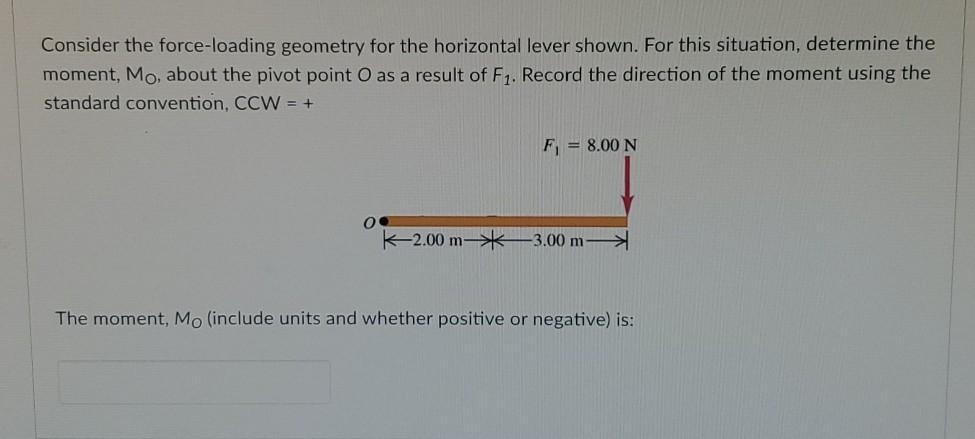Solved Consider the force-loading geometry for the | Chegg.com