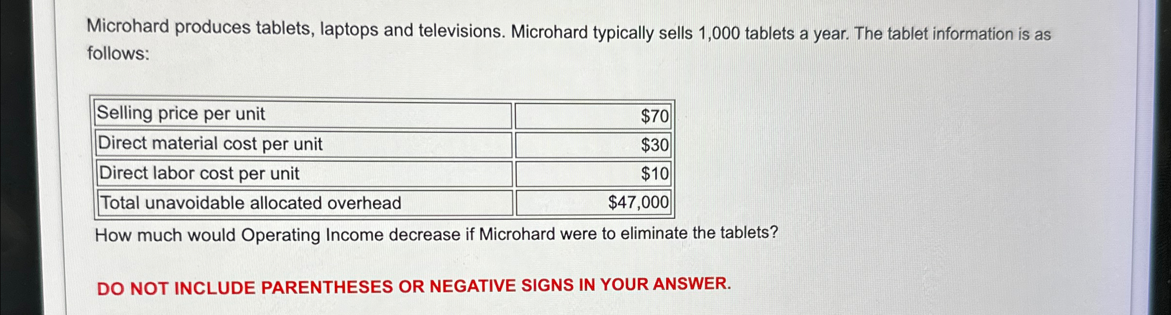 Solved Microhard produces tablets, laptops and televisions. | Chegg.com