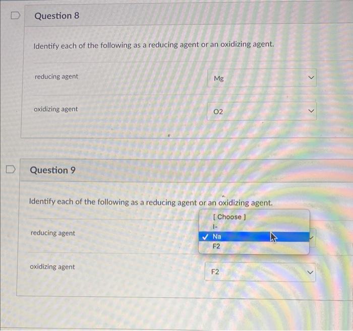 Solved Identify each of the following as a reducing agent or | Chegg.com