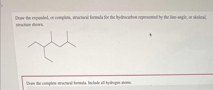 Solved Draw the expanded, or complete, structural formula | Chegg.com