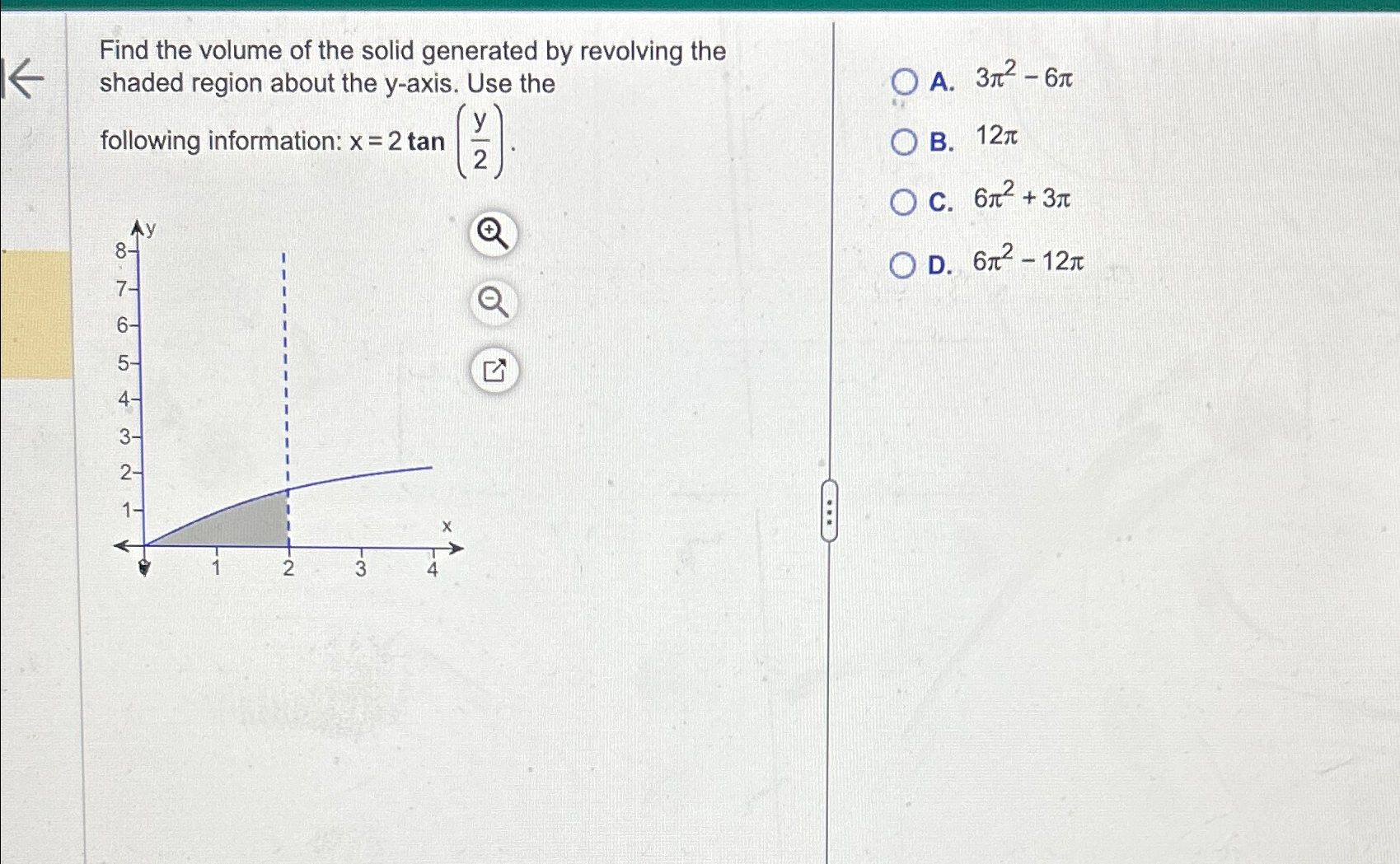 Solved Find the volume of the solid generated by revolving | Chegg.com