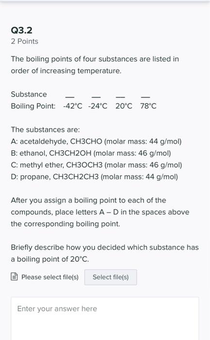 [Solved]: intermolecular forces. thank u :) Q3 Relating Inte
