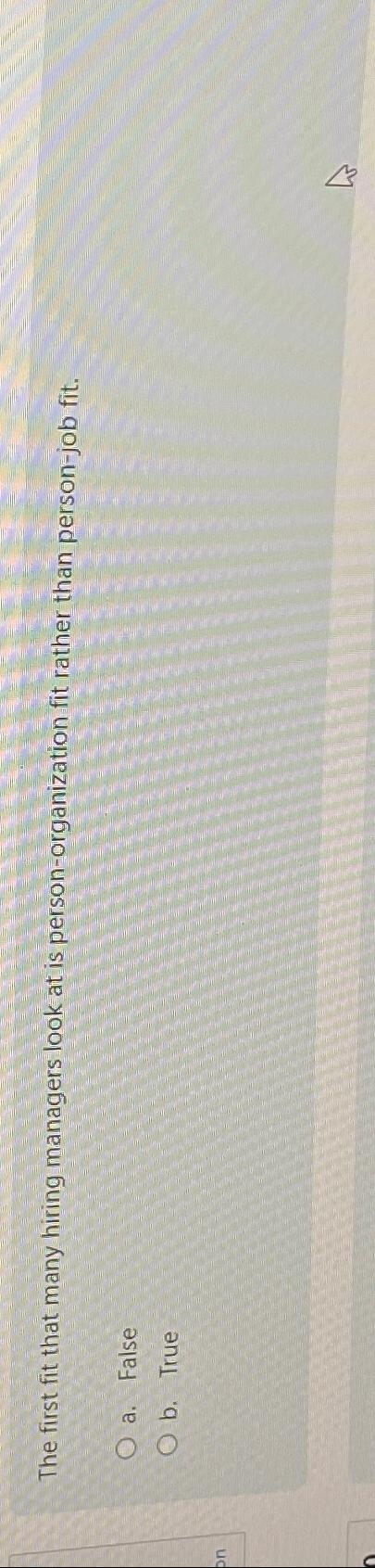 Solved The first fit that many hiring managers look at is | Chegg.com