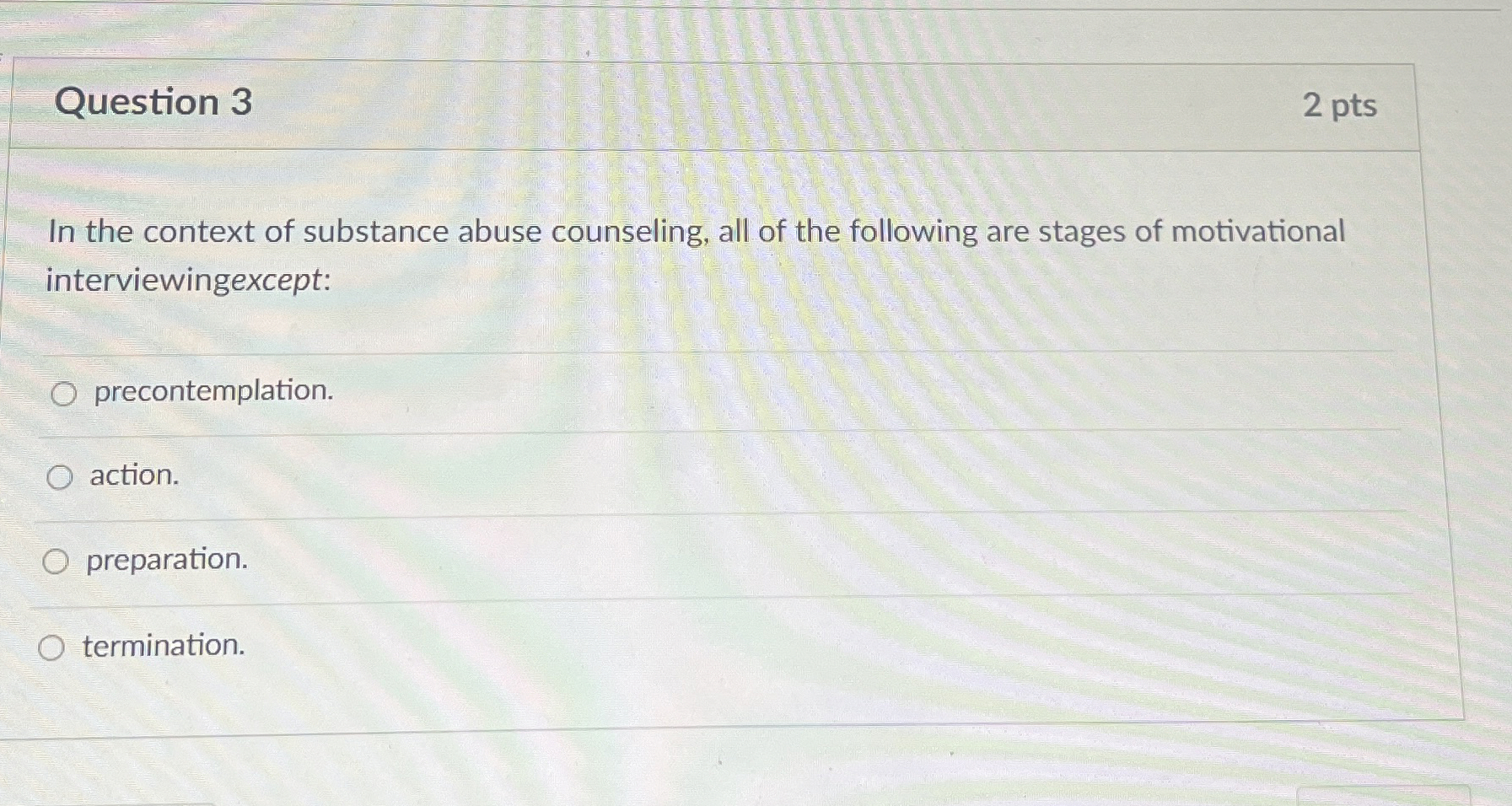 Solved Question 32 ﻿ptsIn the context of substance abuse | Chegg.com