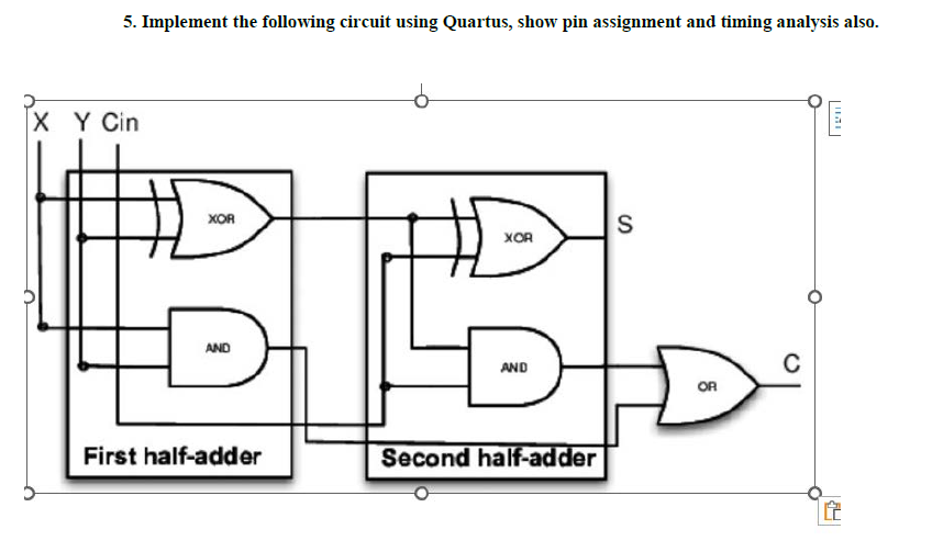 5. ﻿Implement the following circuit using Quartus, | Chegg.com