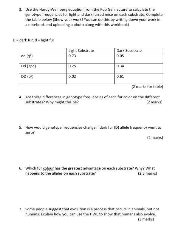 Solved POPULATION GENETICS Applying Hardy-Weinberg to Rock | Chegg.com