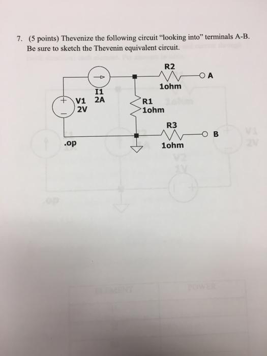 Solved 7. (5 points) Thevenize the following circuit | Chegg.com