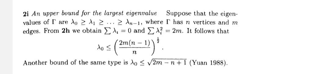 Solved 2i An upper bound for the largest eigenvalue Suppose | Chegg.com