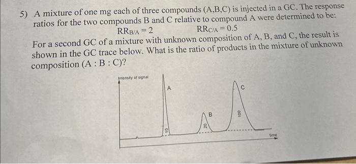 Solved 5) A mixture of one mg each of three compounds | Chegg.com