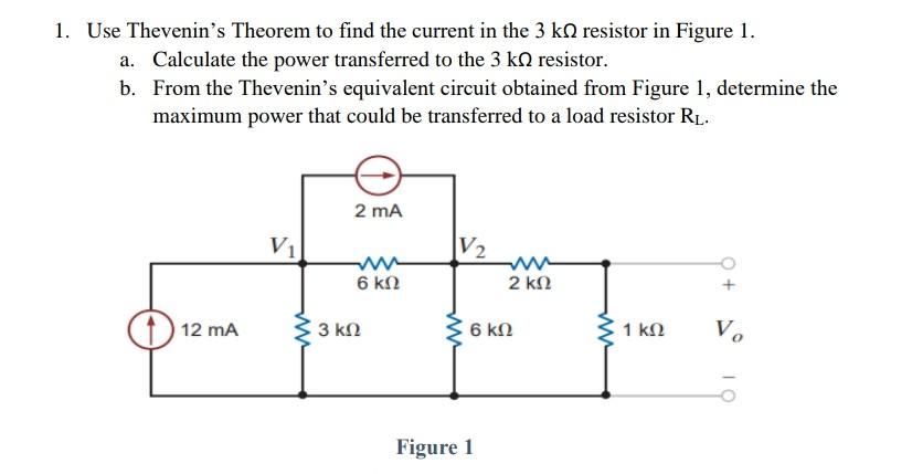 Solved Use Thevenin's Theorem to find the current in the 3kΩ | Chegg.com