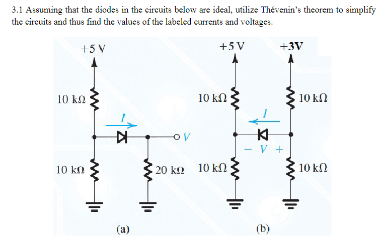 Solved Q13.1 ﻿Assuming that the diodes in the circuits below | Chegg.com