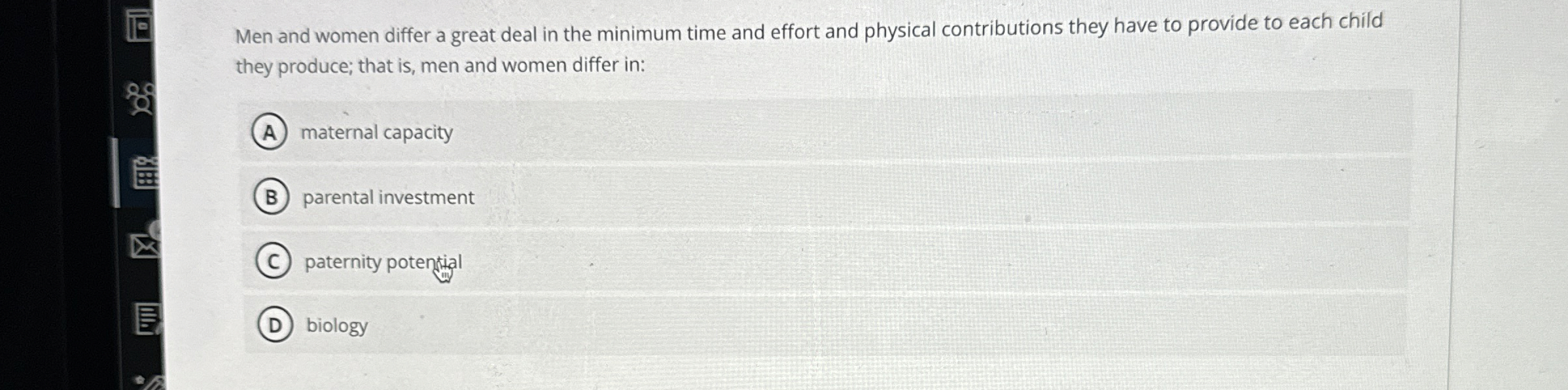 Solved Men and women differ a great deal in the minimum time | Chegg.com