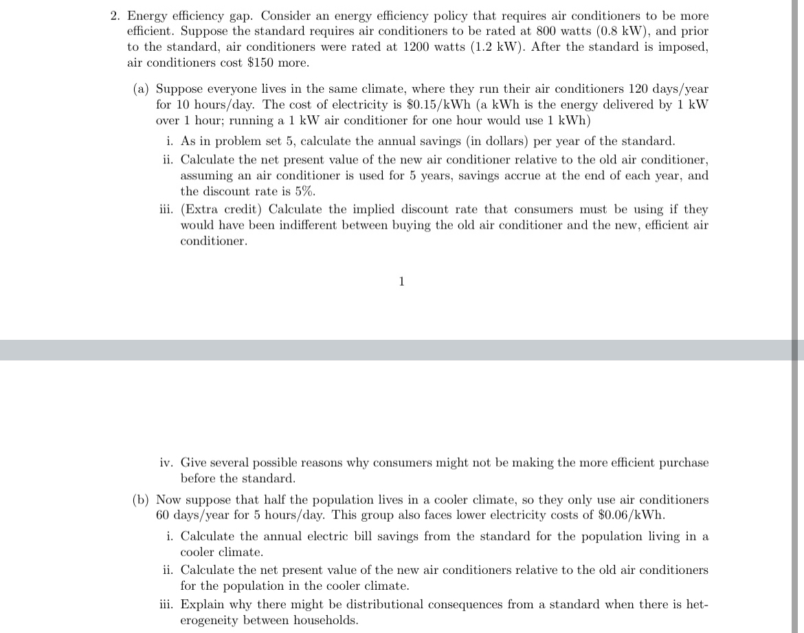 Solved Energy efficiency gap. Consider an energy efficiency | Chegg.com