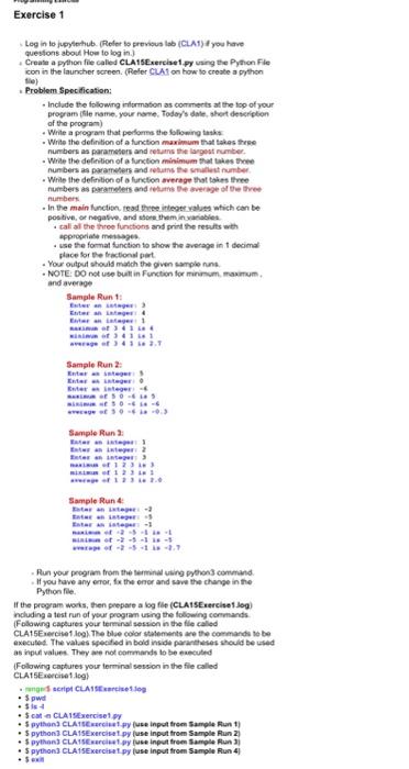 Solved cise 1 in to jupytethub. (Refer to previous lab | Chegg.com
