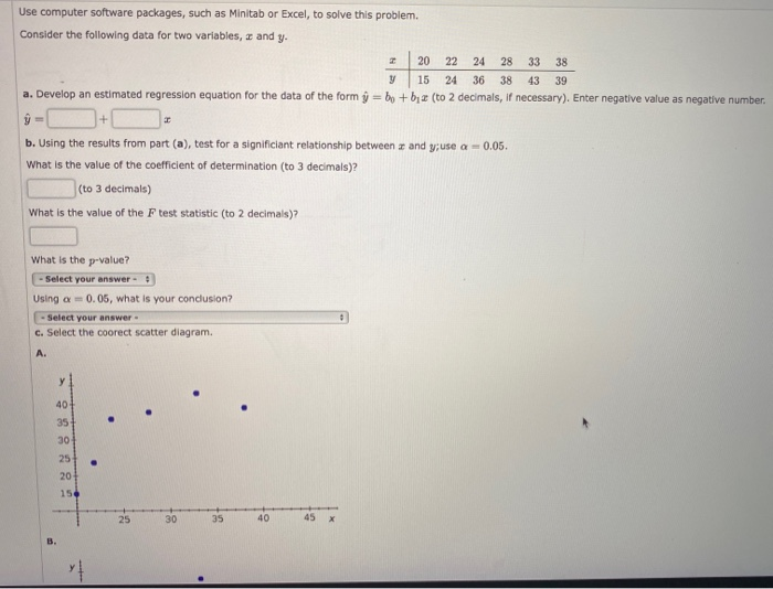 Solved Use computer software packages, such as Minitab or | Chegg.com
