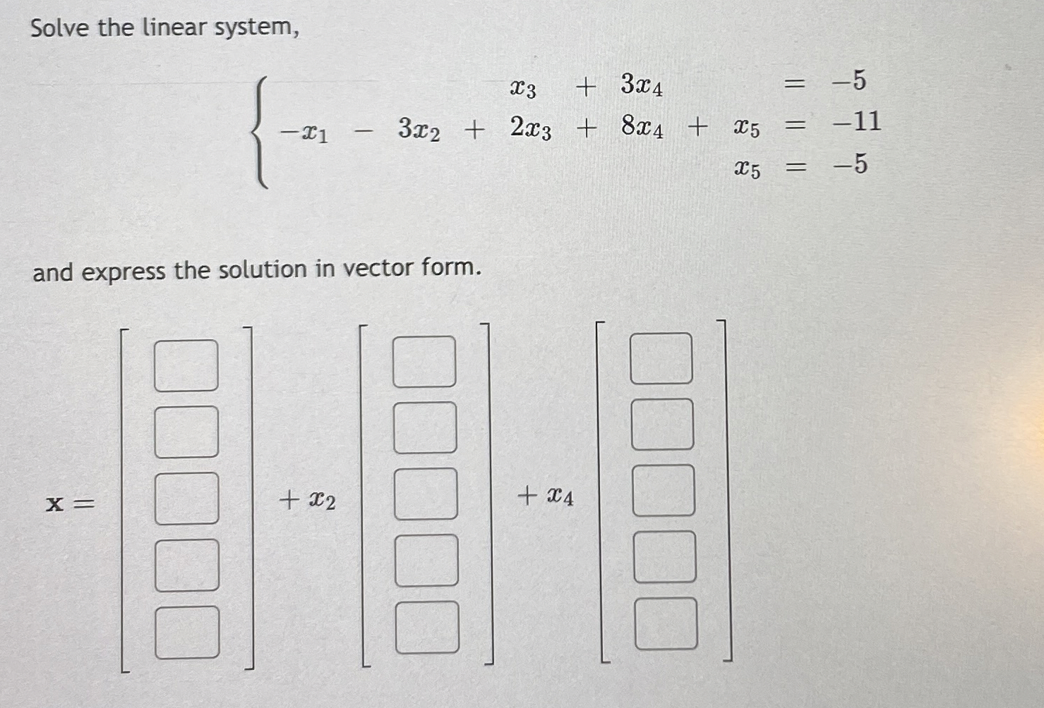 Solved Solve the linear | Chegg.com