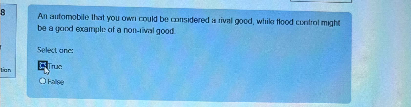 Solved 8An automobile that you own could be considered a | Chegg.com