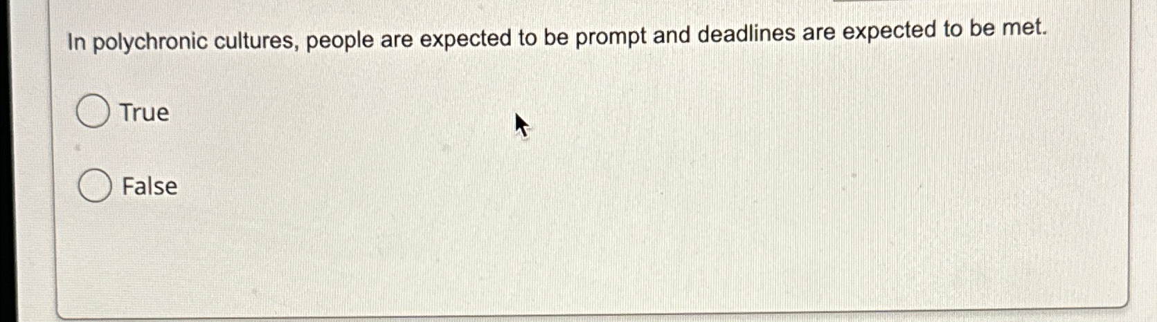 Solved In polychronic cultures, people are expected to be | Chegg.com