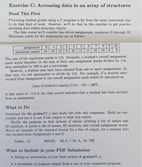 Solved Exercise C Accessing Data In An Array Of Structures