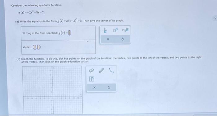 Solved Consider the following quadratic function. | Chegg.com