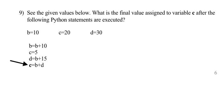 Solved 9) See the given values below. What is the final | Chegg.com