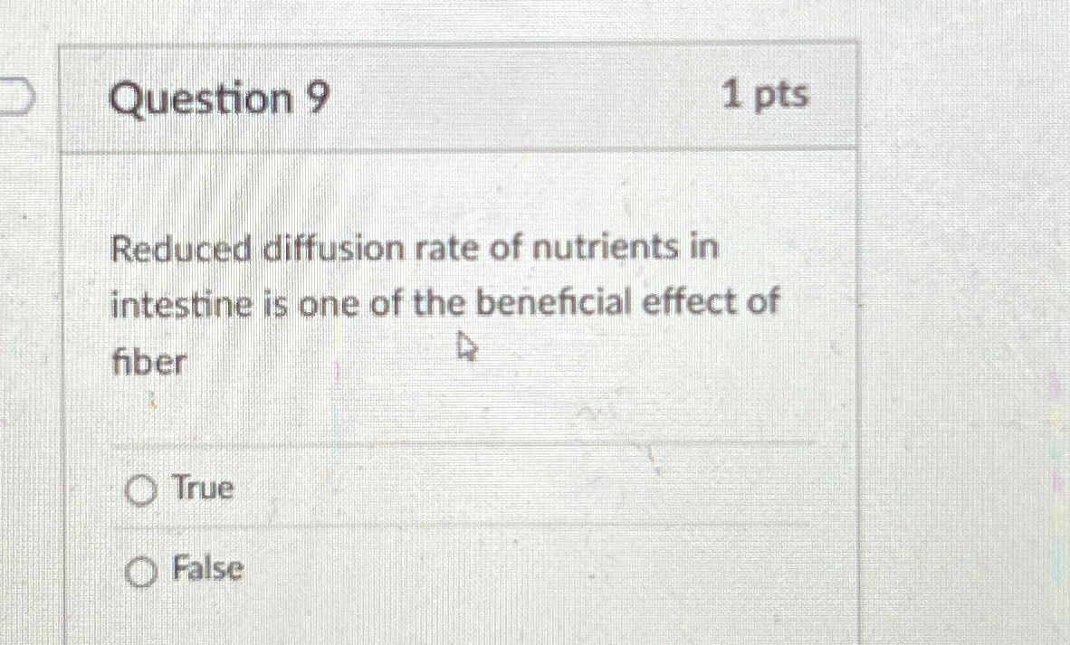 Solved Question 91 ﻿ptsReduced diffusion rate of nutrients | Chegg.com