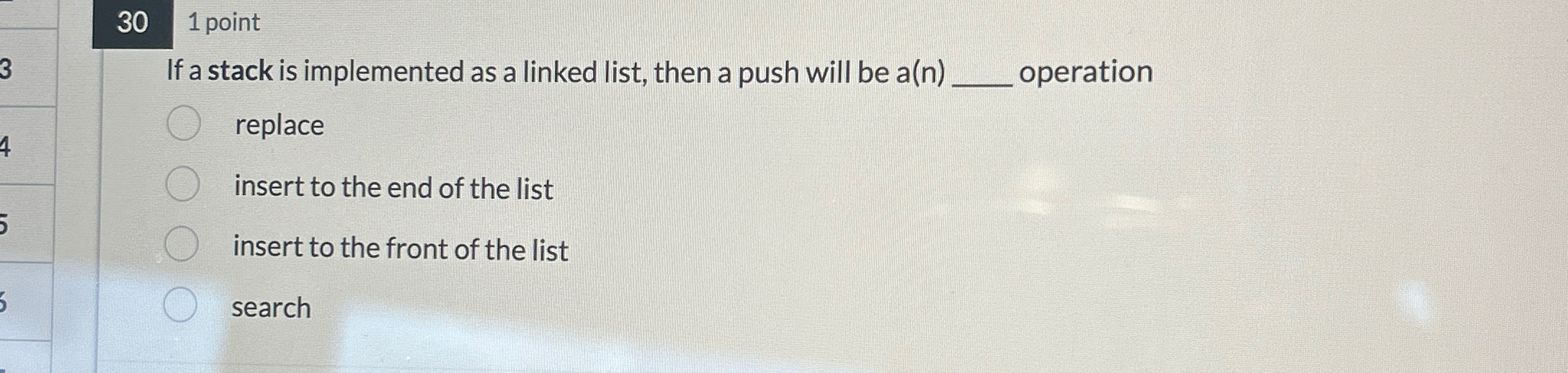Solved 301 ﻿pointIf a stack is implemented as a linked list, | Chegg.com