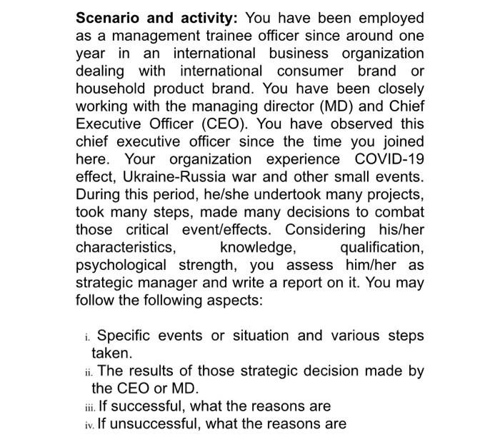Solved Scenario and activity: You have been employed as a | Chegg.com
