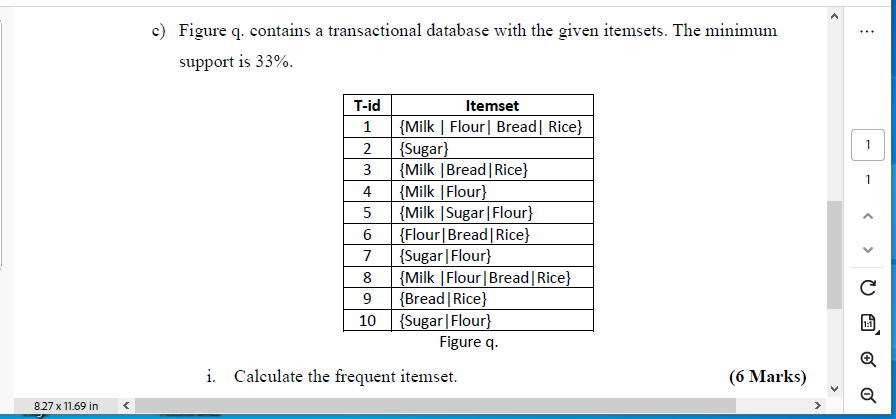 Solved The Figure provided contains a transactional database | Chegg.com