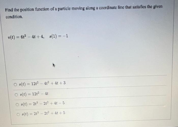 Solved Find the position function of a particle moving along | Chegg.com