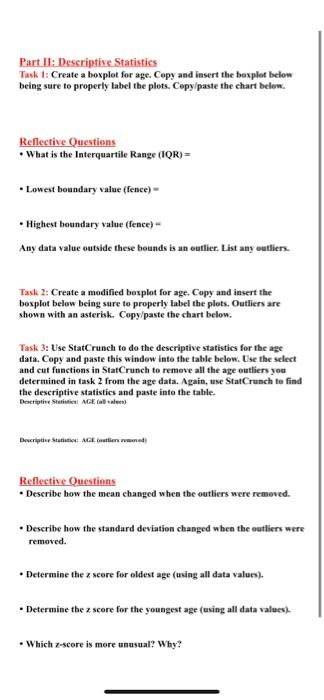 Part I: Summarizing and Graphing Data Task 1: Prepare | Chegg.com