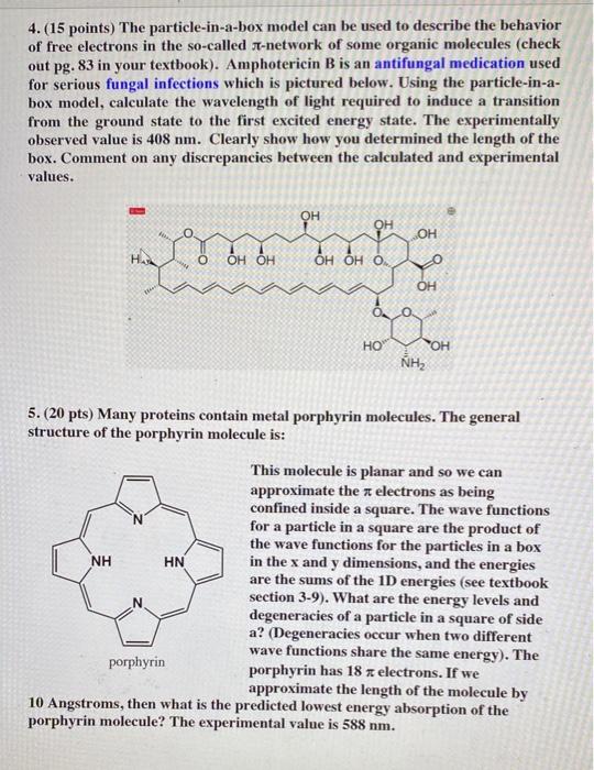 Solved 4.(15 points) The particle-in-a-box model can be used | Chegg.com