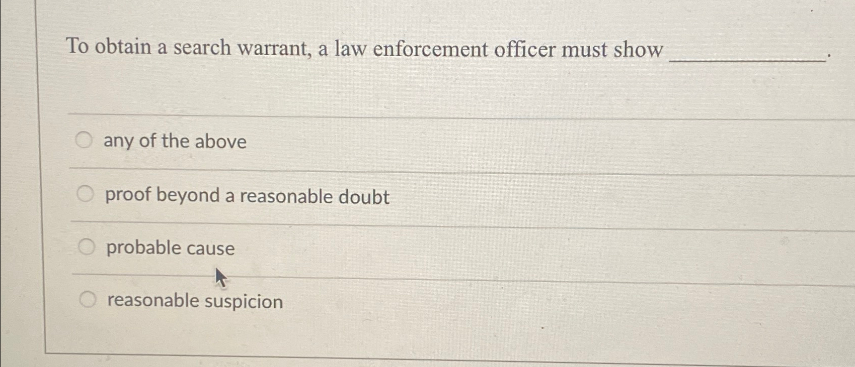 Solved To obtain a search warrant, a law enforcement officer | Chegg.com