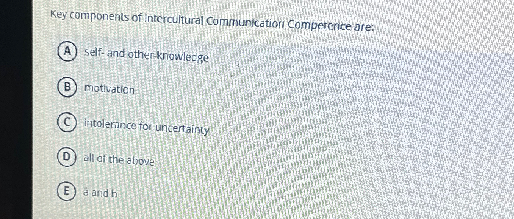 Solved Key components of Intercultural Communication | Chegg.com