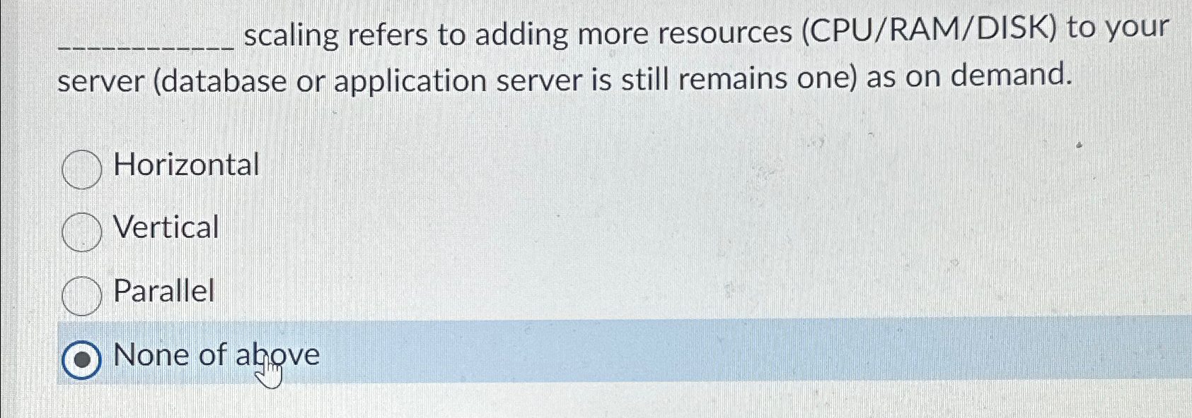 Solved scaling refers to adding more resources | Chegg.com