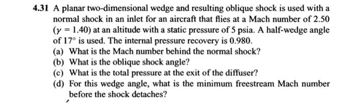 Solved 4.31 A planar two-dimensional wedge and resulting | Chegg.com