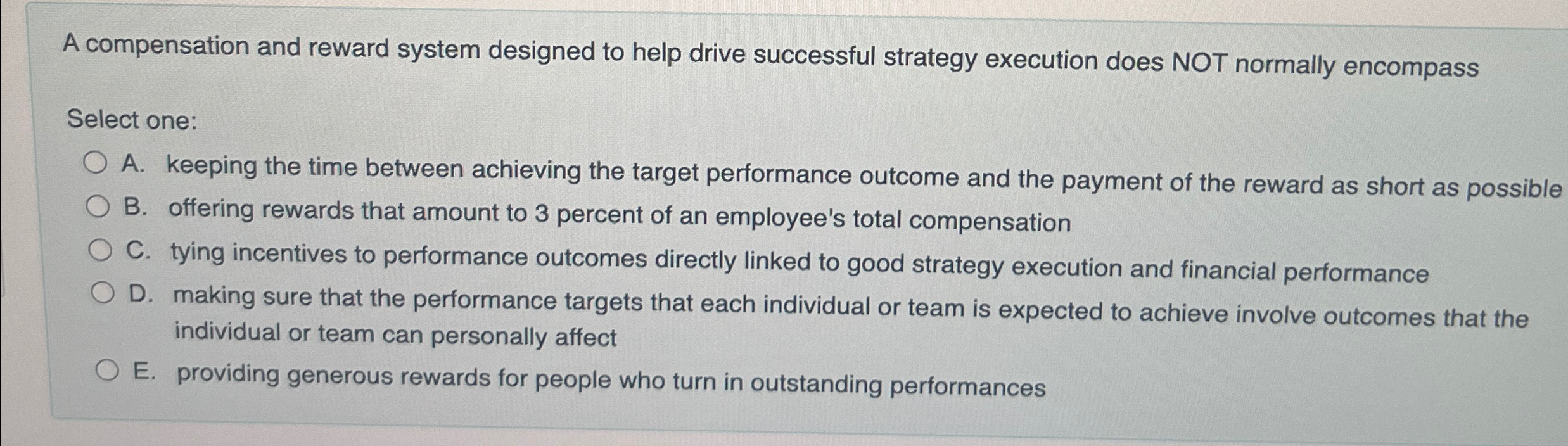 Solved A compensation and reward system designed to help | Chegg.com