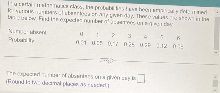 Solved In a certain mathematics class, the probabilities | Chegg.com