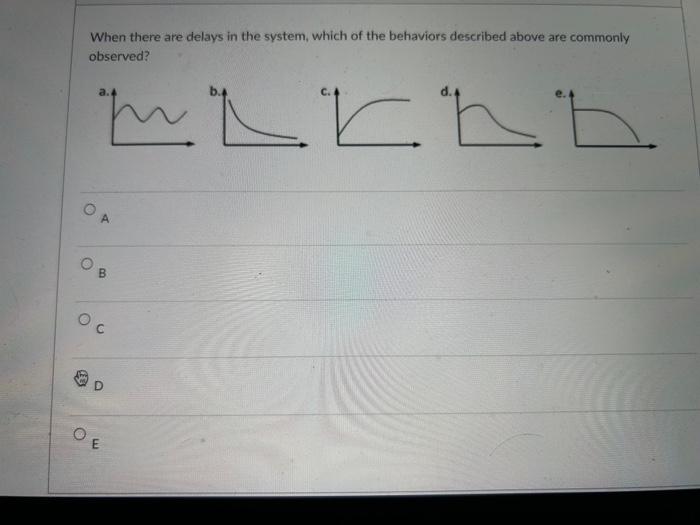 Solved When there are delays in the system, which of the | Chegg.com