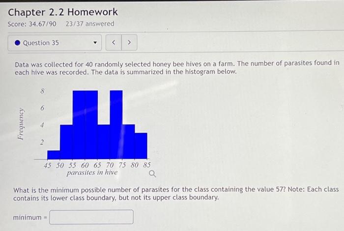 Solved Data was collected for 40 randomly selected honey bee | Chegg.com
