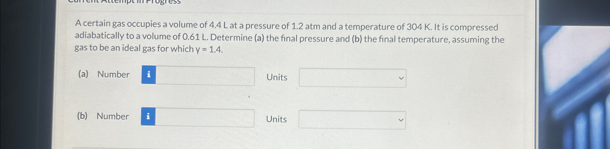 Solved A certain gas occupies a volume of 4.4L ﻿at a | Chegg.com