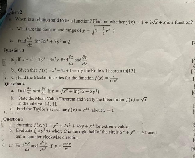 Solved stion 2a. ﻿When is a relation said to be a function? | Chegg.com