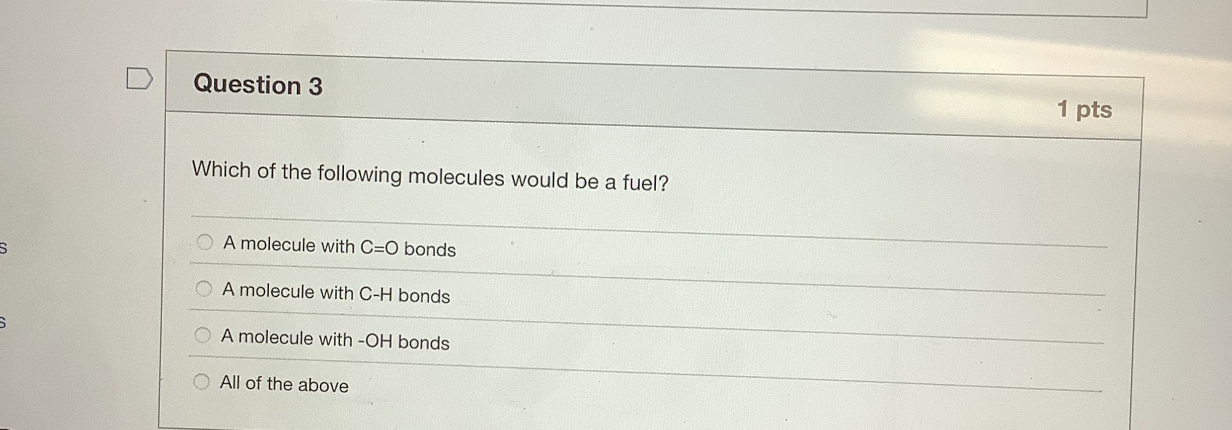 Solved Question 31 ﻿ptsWhich of the following molecules | Chegg.com