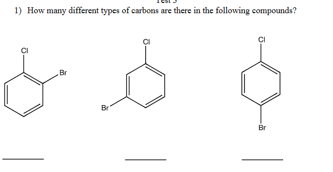 Solved How many different types of carbons are there in the | Chegg.com